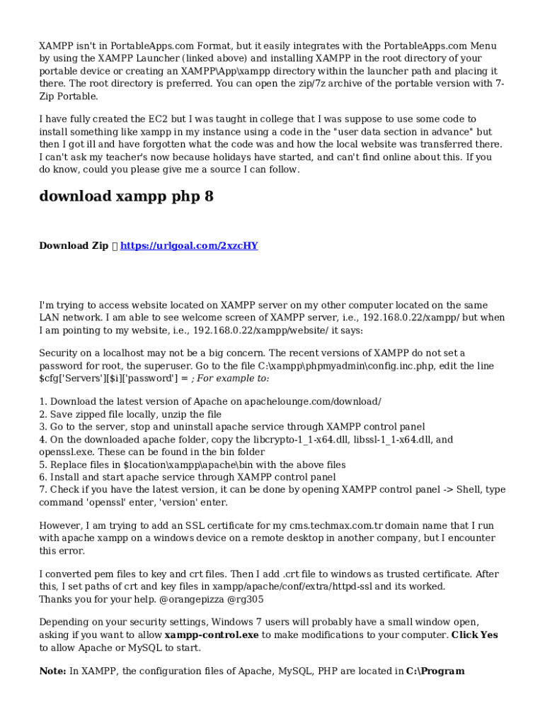 Fillable Online Download Xampp Php 8 Fax Email Print - pdfFiller