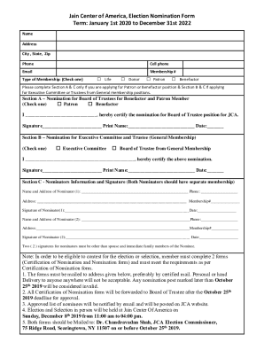 Fillable Online Nomination Forms - Prescribed Forms 1 & 2 Package (20pk ...