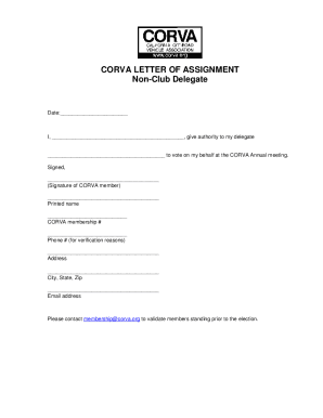 Fillable Online LETTER OF ASSIGNMENT - NON-CLUB DELEGATE.doc Fax Email ...
