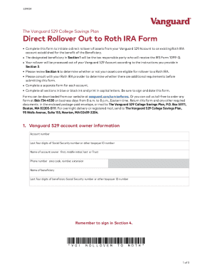 Fillable Online The Vanguard 529 College Savings Plan Direct Rollover ...