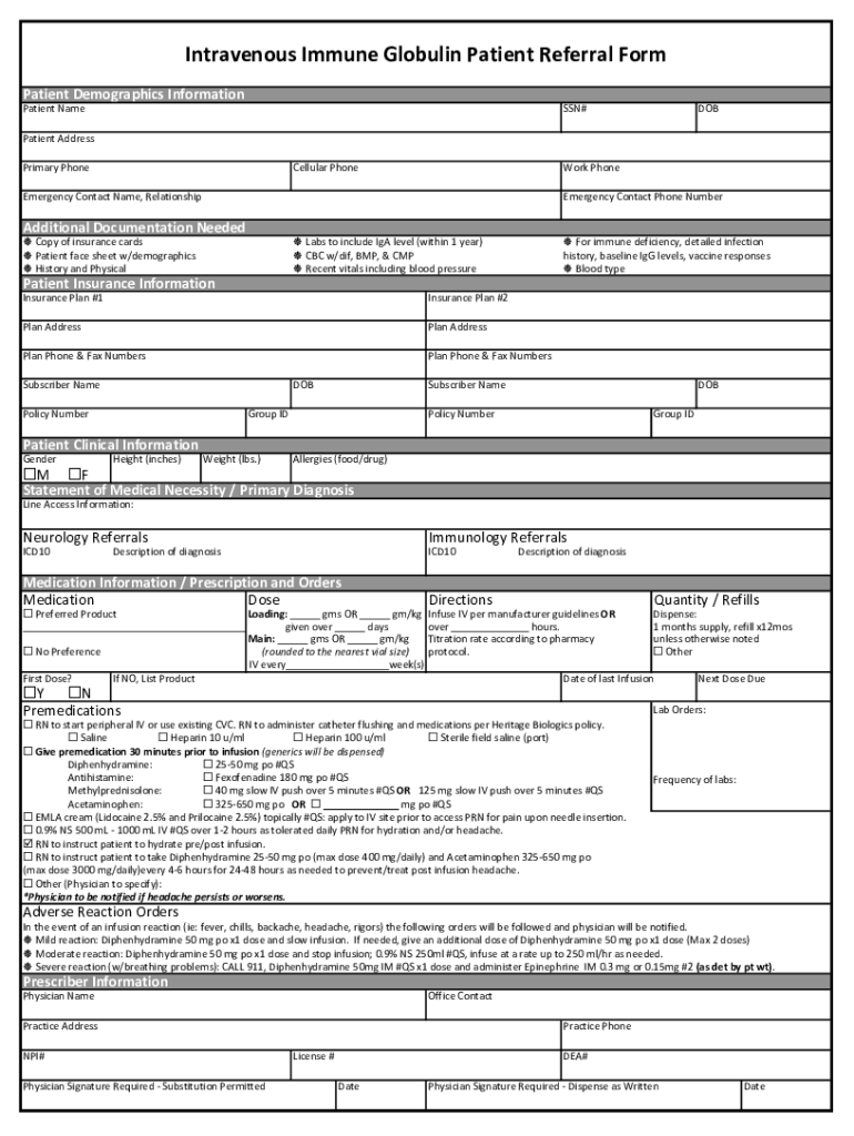 Fillable Online MOHLTC IVIG Request Form Fax Email Print - pdfFiller
