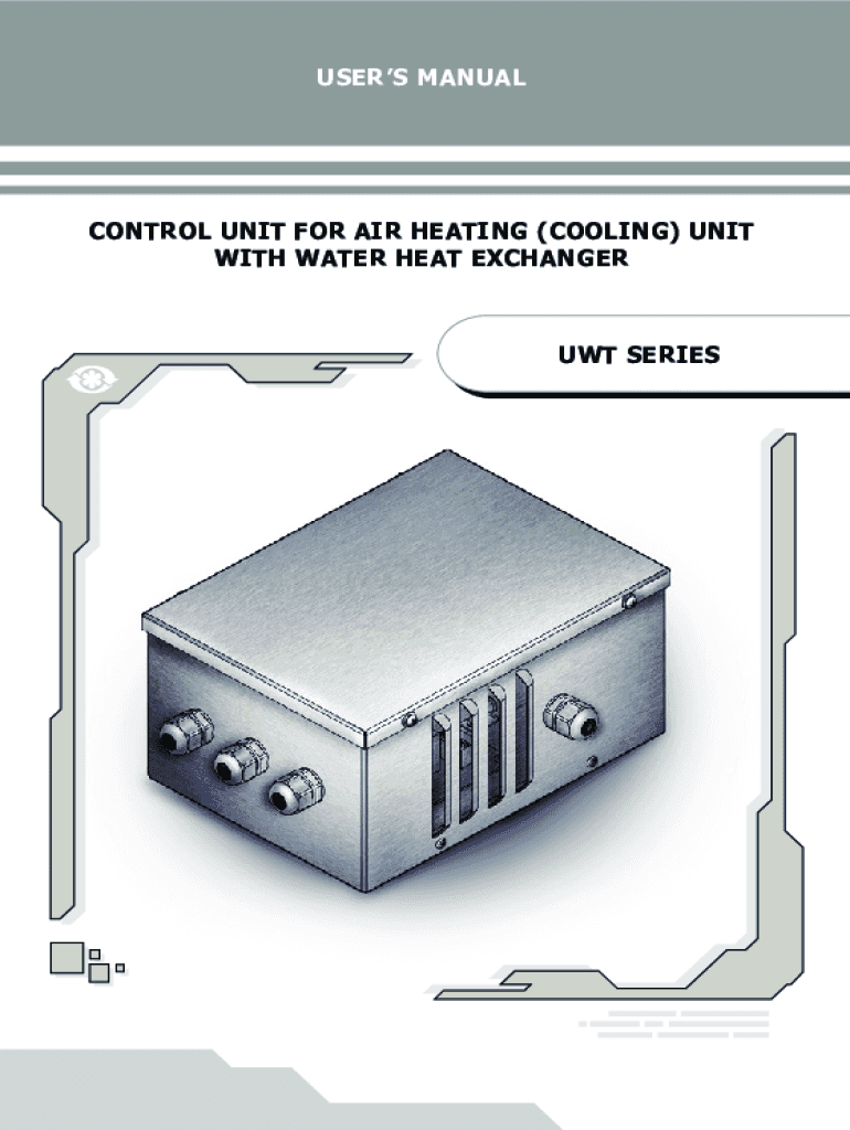 Fillable Online UWT SerieS CONTrOL UNiT FOr Air HeATiNG (COOLiNG ...