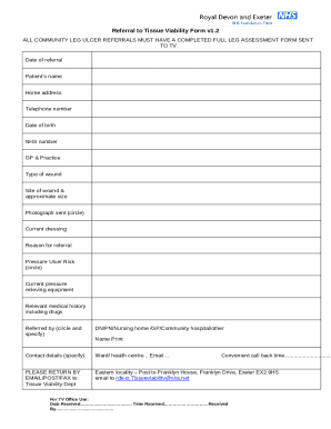 Referral to Tissue Viability Doc Template | pdfFiller