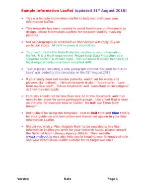 Sample Draft Ination Leaflet Doc Template | pdfFiller