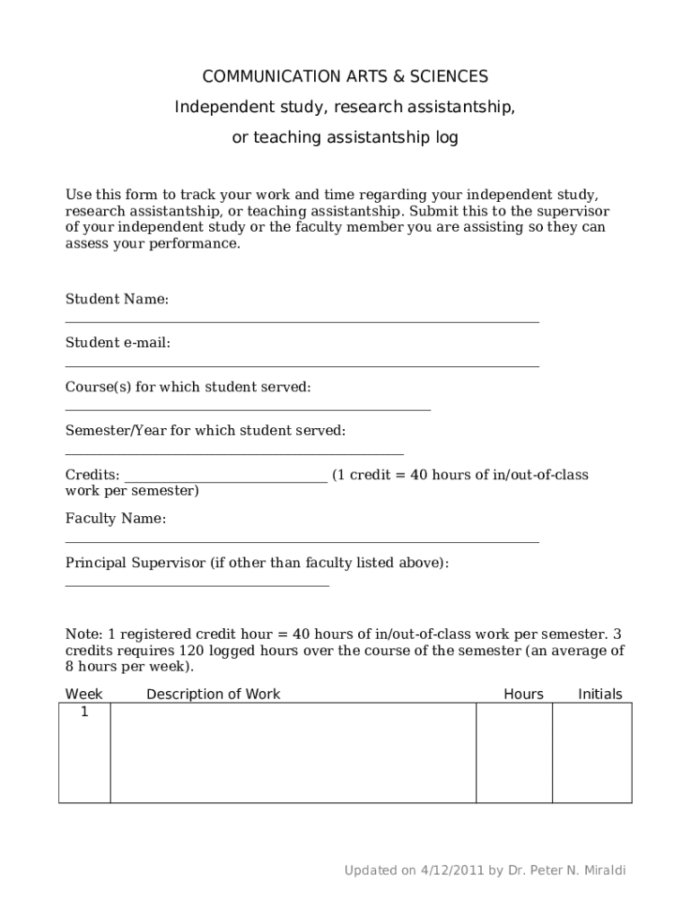 Independent Study - Department of Communication Arts and ... - cas la ...