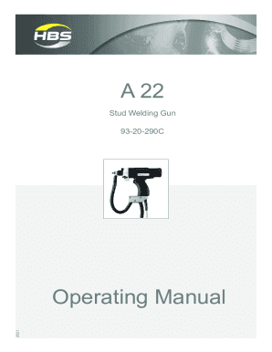 Fillable Online HBS A 22 Operating Manual - Stud welding gun Fax Email ...