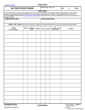 Fillable Online DD Form 506, "DAILY STRENGTH RECORD OF PRISONERS" Fax ...