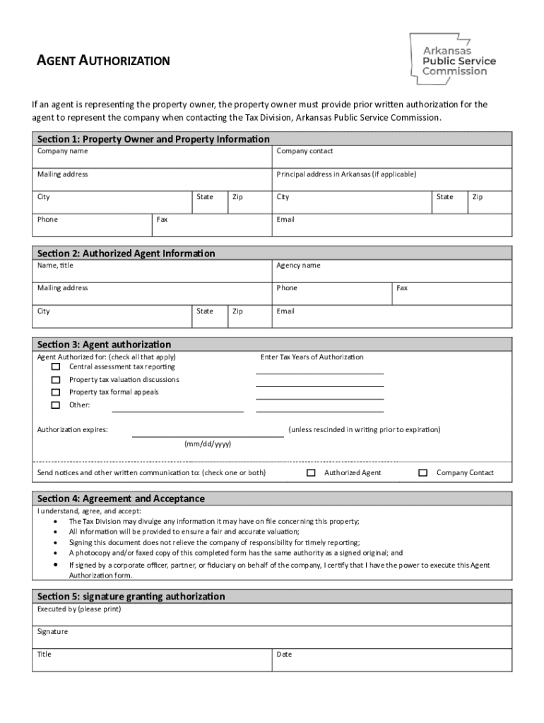 Fillable Online Agent Authorization - Assessor - Tulare County - CA.gov ...