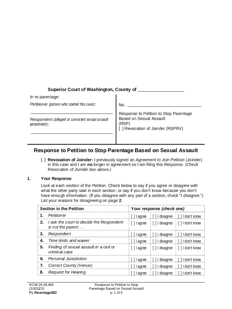 Domestic Violence Petition for Order of - Kittitas County Doc Template ...