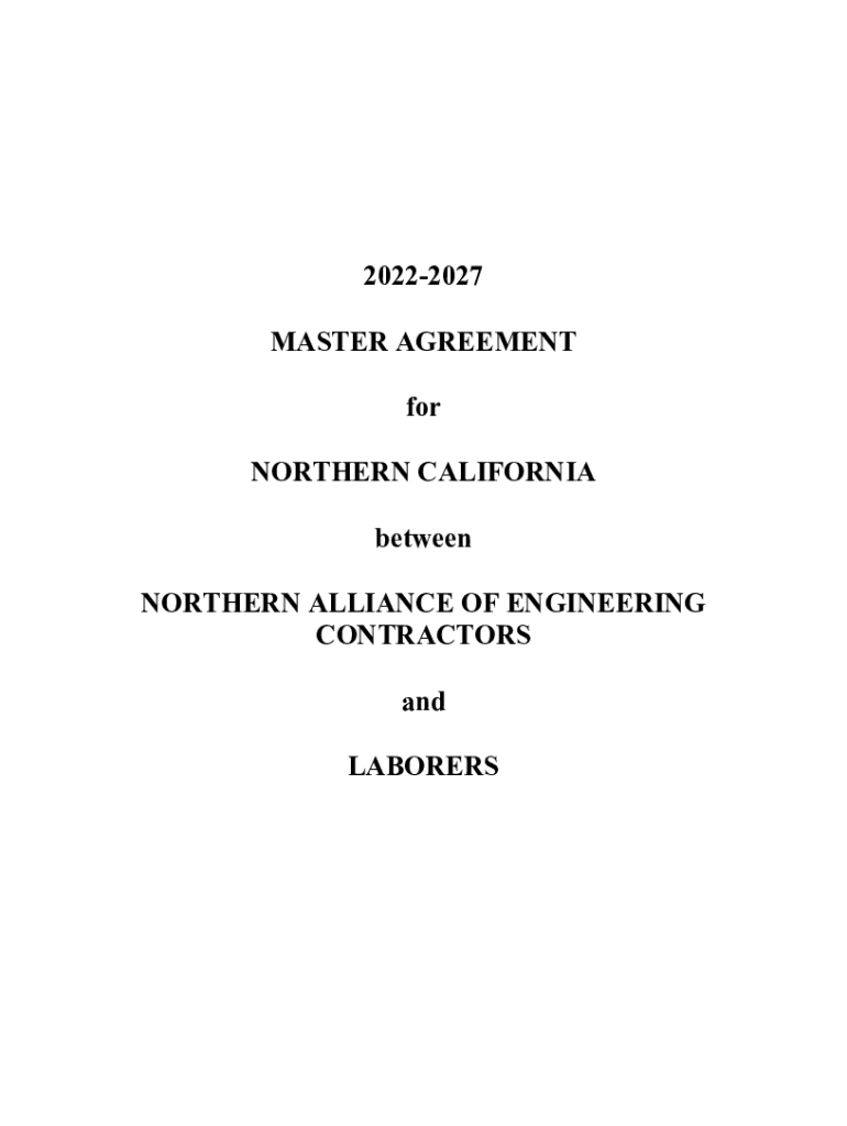 Fillable Online northern california laborers' tunnel master labor ...