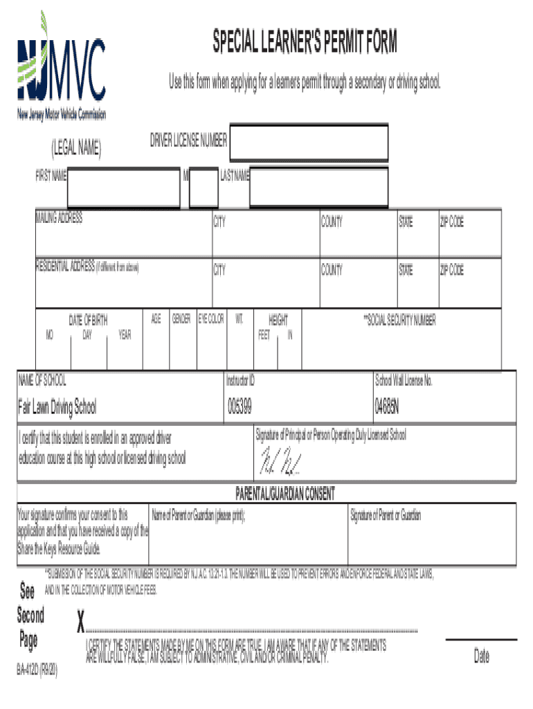 Fillable Online Apply for a Georgia Learner's Permit (Class CP) Fax ...