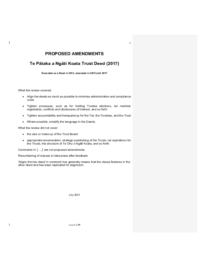 Fillable Online deed to amend ngati koata deed of settlement Fax Email ...