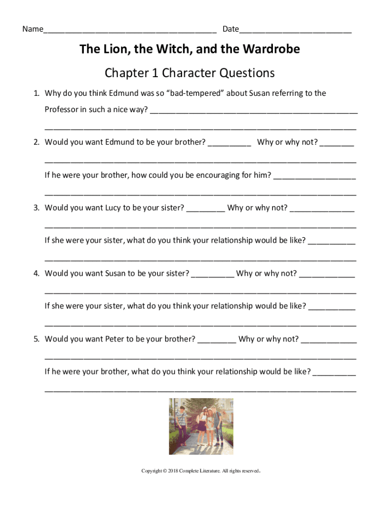 Fillable Online The Lion, the Witch, and the Wardrobe Chapter 1 ... Fax ...