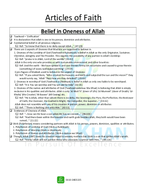 Fillable Online What are the six articles of faith in Islam? Fax Email ...