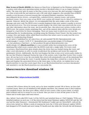 Fillable Online How to Fix Windows Blue Screen of Death (BSOD)? Fax ...