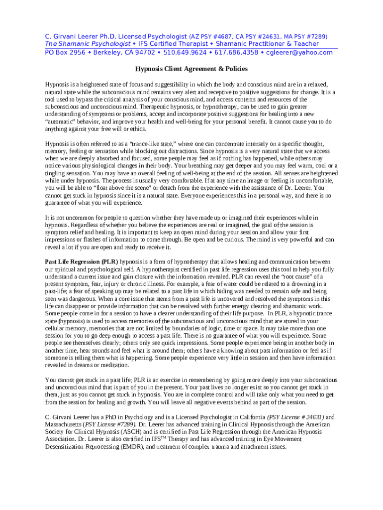 About Your Guide: Girvani Leerer, The Shamanic Psychologist Doc Template | pdfFiller