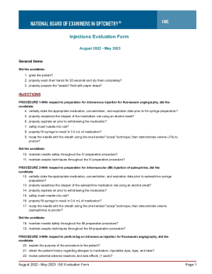 Fillable Online Injections Evaluation Form Fax Email Print - pdfFiller