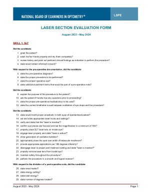 Fillable Online LASER SECTION EVALUATION FORM Fax Email Print - pdfFiller