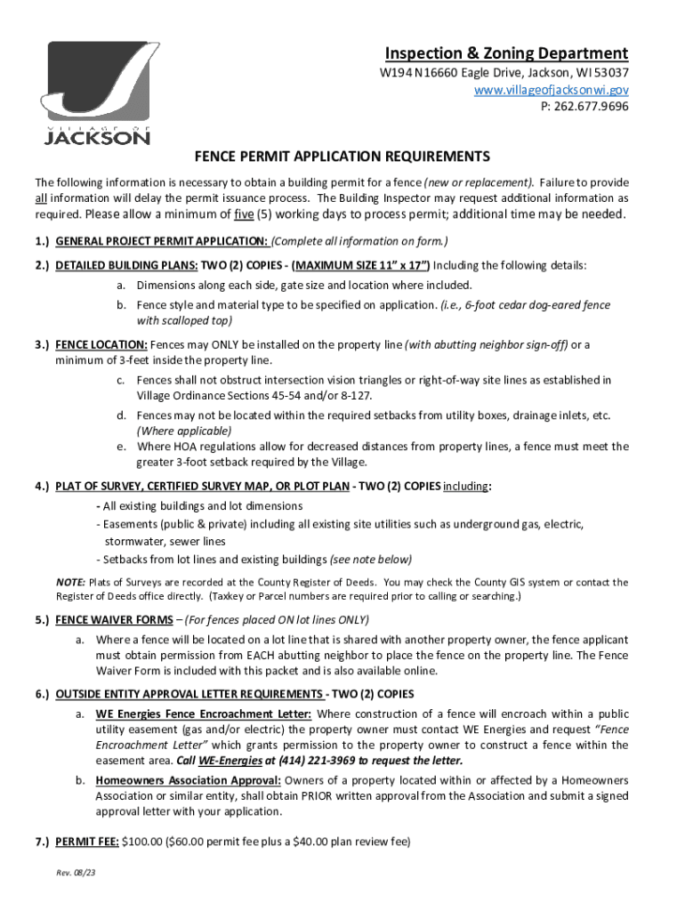 Fillable Online Inspection & Zoning Department NEW CONSTRUCTION ...