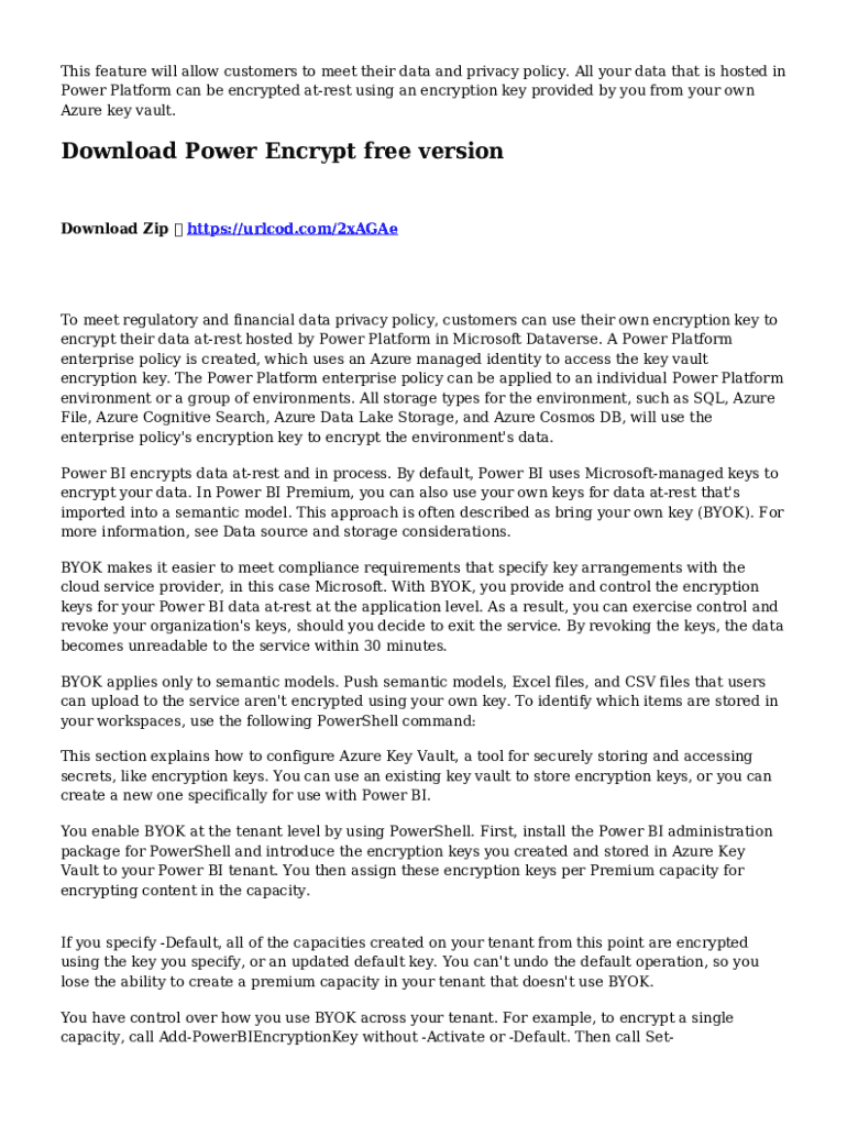 Fillable Online Use customer-managed keys to control encryption keys ...
