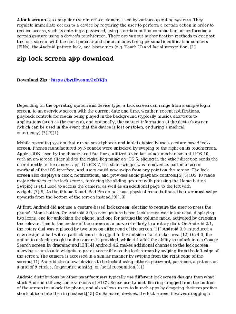 Fillable Online Zip Lock Screen App Download Fax Email Print - pdfFiller