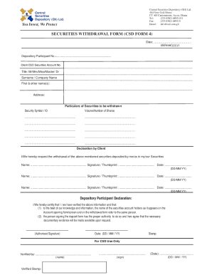 Fillable Online CSD FORM 2 Securities Account Maintenance Form Fax ...
