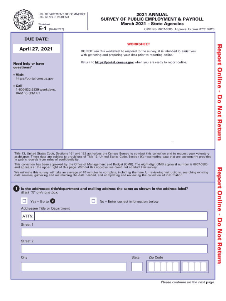 Fillable Online www2 census Annual Survey of Public Employment and ...