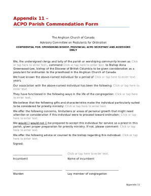 Appendix 11ACPO Parish Commendation Doc Template | pdfFiller