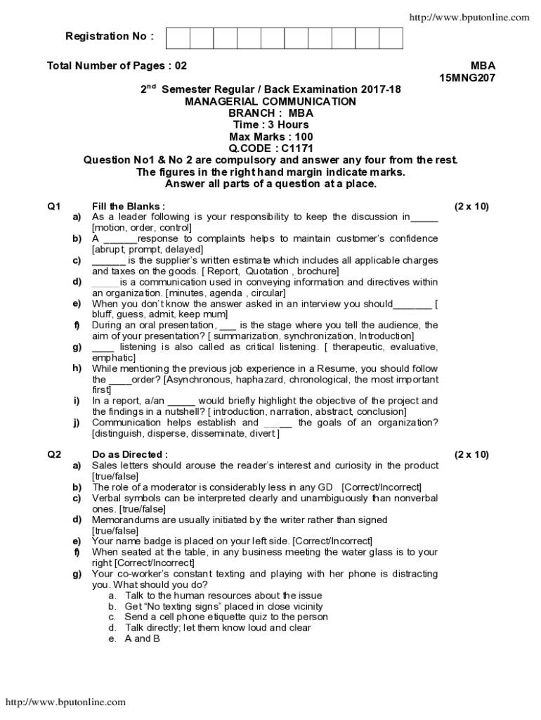 Fillable Online BPUT Question Papers All Courses All Semester ... Fax ...