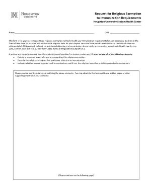 Fillable Online Religious Exemption Request.docx Fax Email Print ...