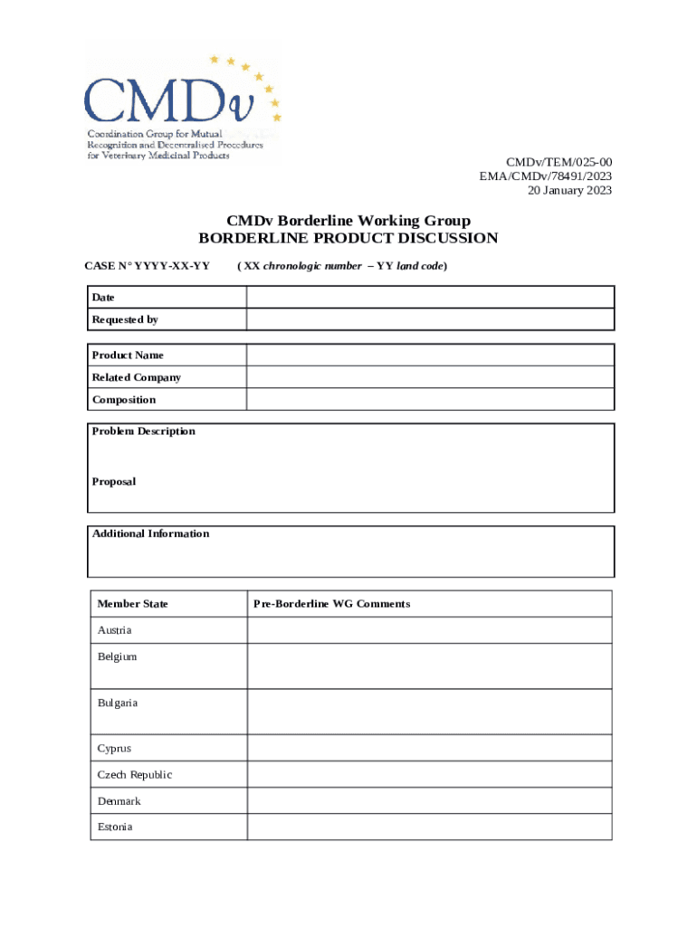 TEM-25 Request Borderline product discussion Doc Template | pdfFiller