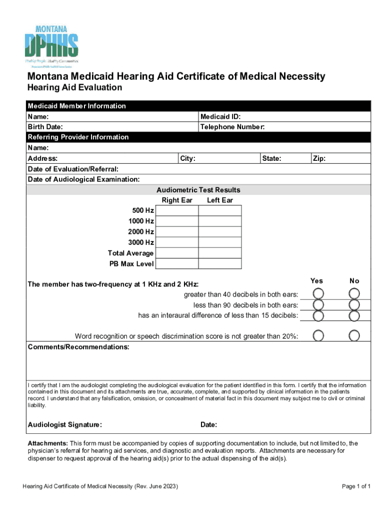 Fillable Online DRAFT Montana Medicaid Certificate of Medical Necessity ...