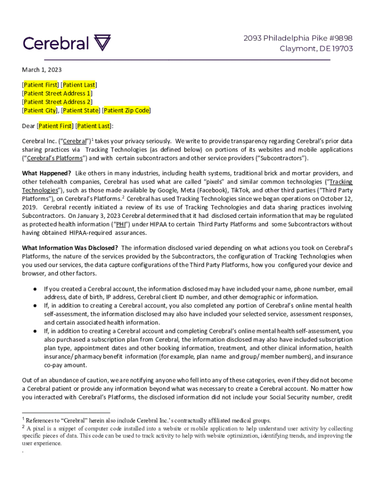 Fillable Online oag ca FINAL BREACH NOTIFICATION LETTER 3.1.2023 HHS ...