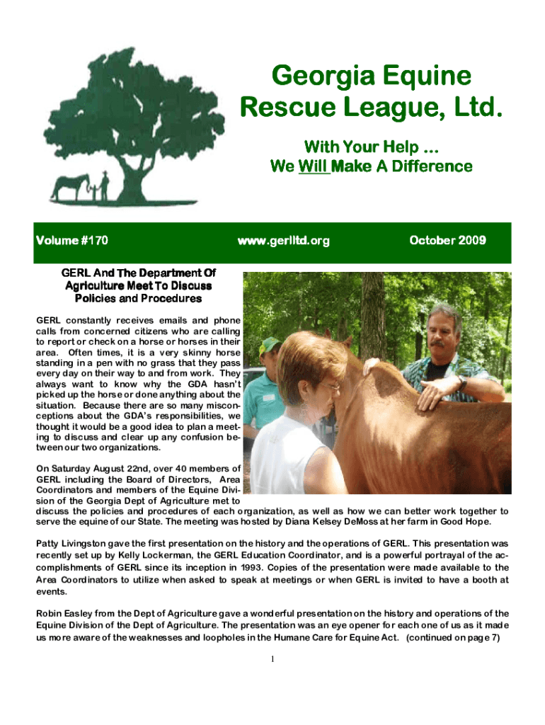 Fillable Online Meet Our BoardGeorgia Equine Rescue League - Horse ...