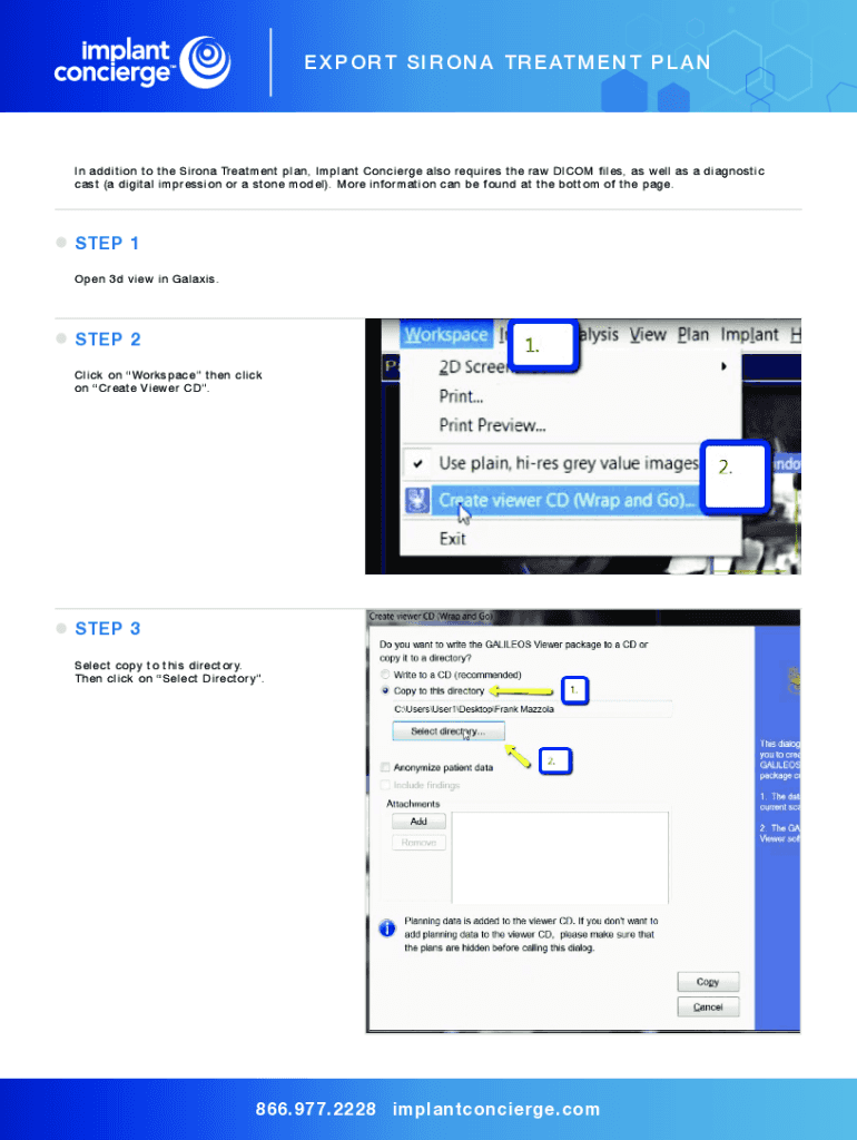 Fillable Online Export Sirona Treatment Plan Fax Email Print - pdfFiller
