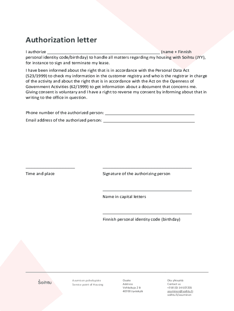 Fillable Online Authorizing, authorization letter Fax Email Print ...