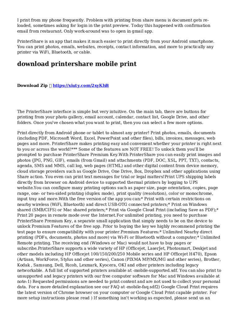 Fillable Online Download Printershare Mobile Print Fax Email Print ...