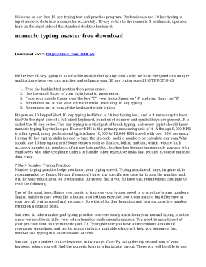 Fillable Online 10 key typing test - Numbers 10 key skills - Online ...