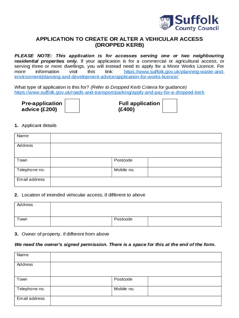 Vehicle cross over (VCO) Application Criteria Doc Template | pdfFiller