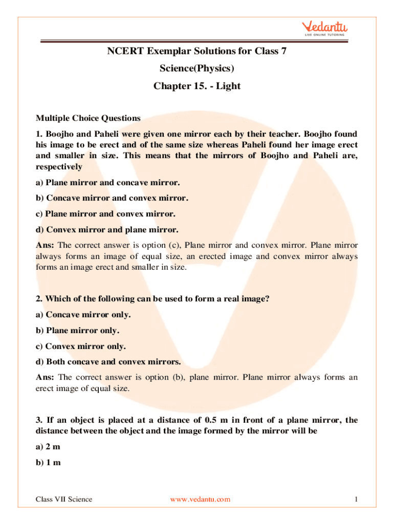 Fillable Online Boojho and Paheli were given one mirror each by their ...