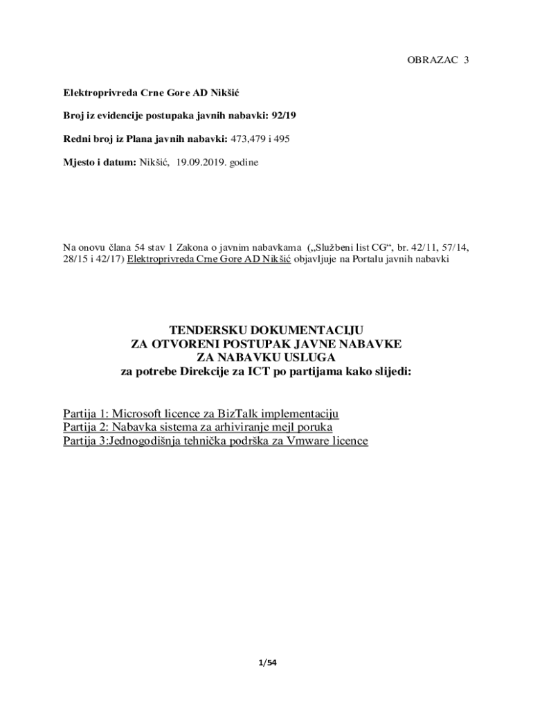 Fillable Online OBRAZAC 1 Elektroprivreda Crne Gore AD Niki Broj iz ... Fax Email Print - pdfFiller