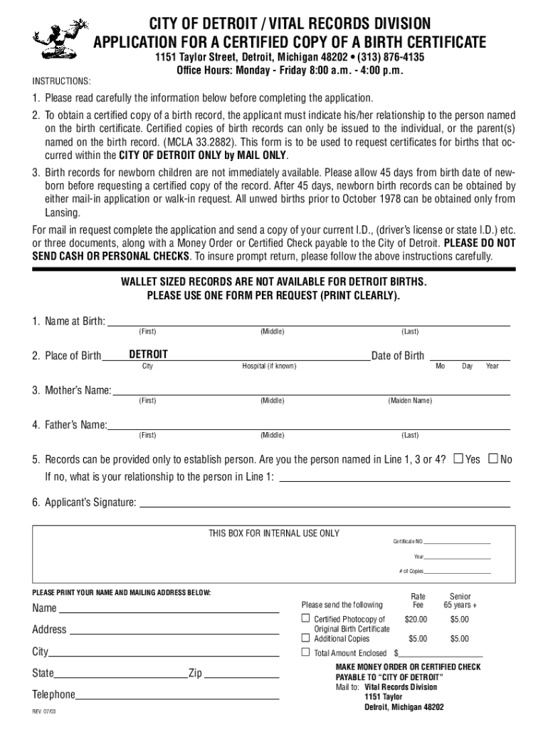 Fillable Online Michigan Birth Certificate Template - Fill Online ...
