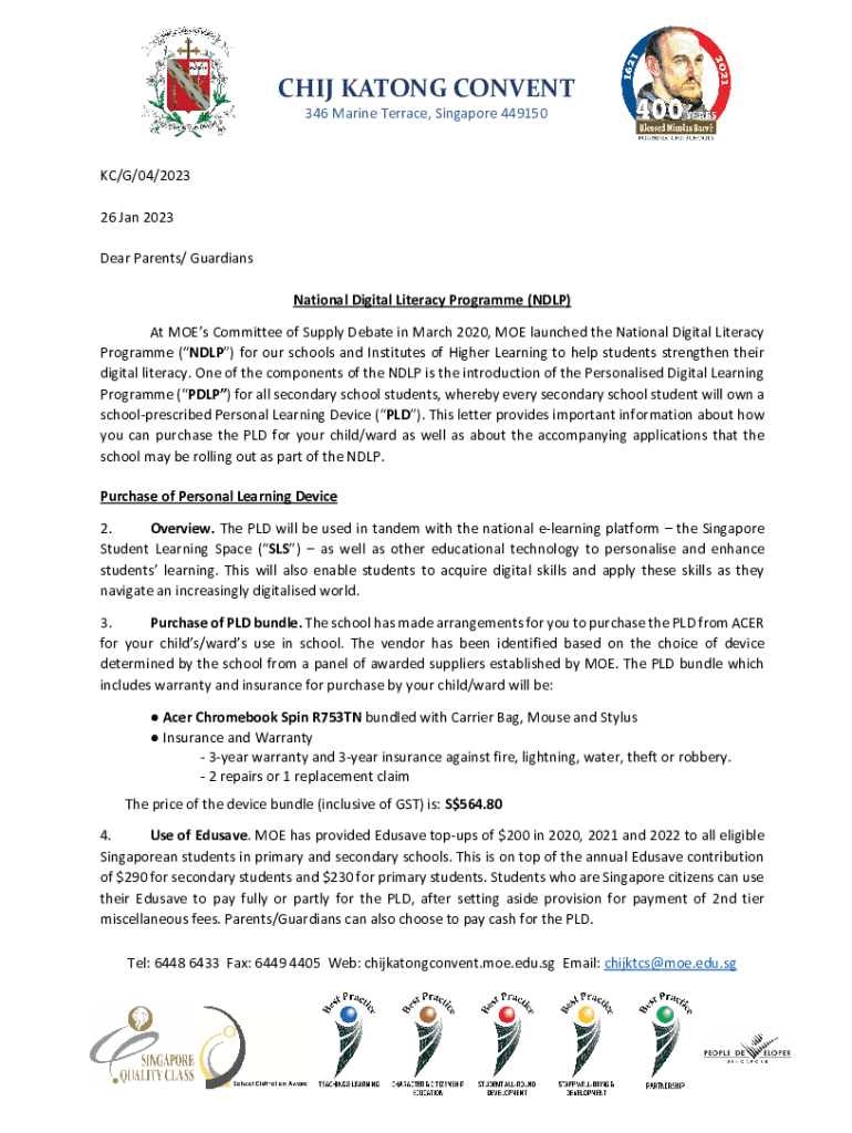 Fillable Online sec 2na eoy letter for parents & exam ... Fax Email ...