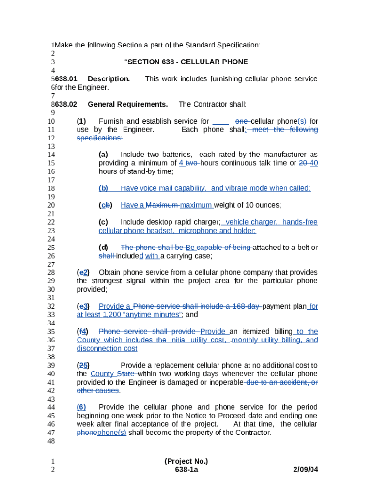 Make the following Section a part of the Standard Specification: Doc ...