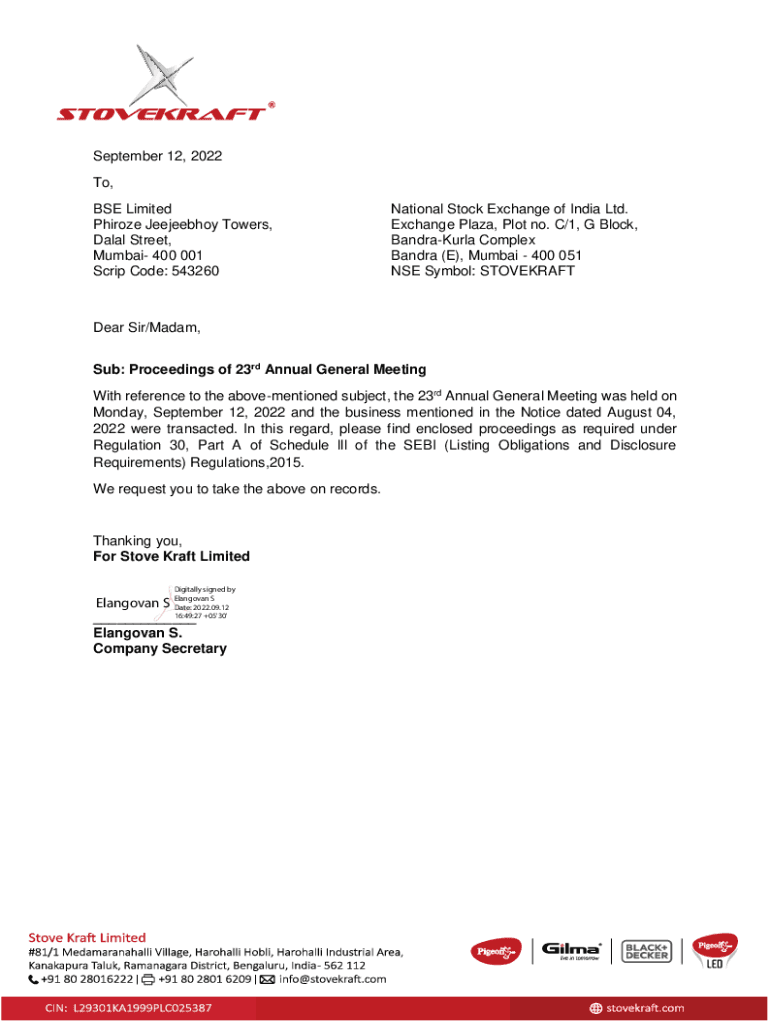 Fillable Online 6th March 2024 The Secretary Listing Department BSE ... Fax Email Print - pdfFiller