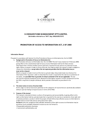 Fillable Online Promotion of Access to Information Act, 2 of 2000 Fax ...