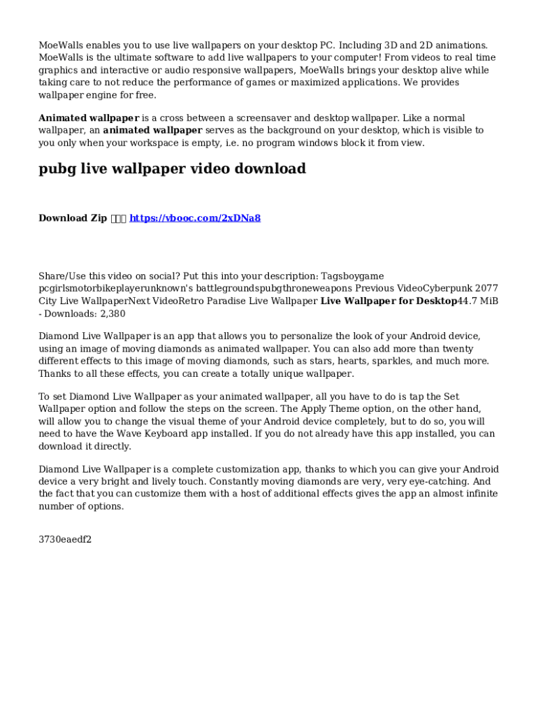 Fillable Online 1 Fast Live Wallpapers, Animated Wallpapers Fax Email ...