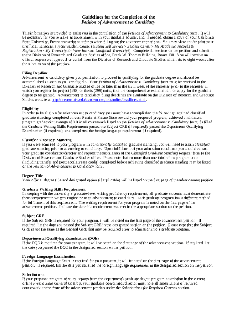 Petitions and s - Graduate Division Doc Template | pdfFiller