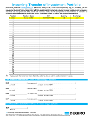 Fillable Online Portfolio Transfer Forms - DEGIRO Fax Email Print ...