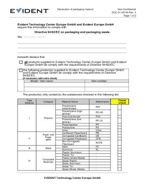 Fillable Online Document 10.1.1.3 - Declaration of packaging material ...